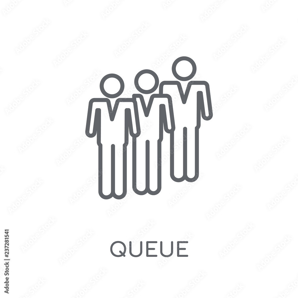Queue linear icon. Modern outline Queue logo concept on white ...