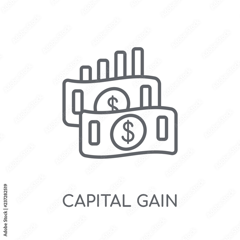 Capital gain linear icon. Modern outline Capital gain logo concept on ...