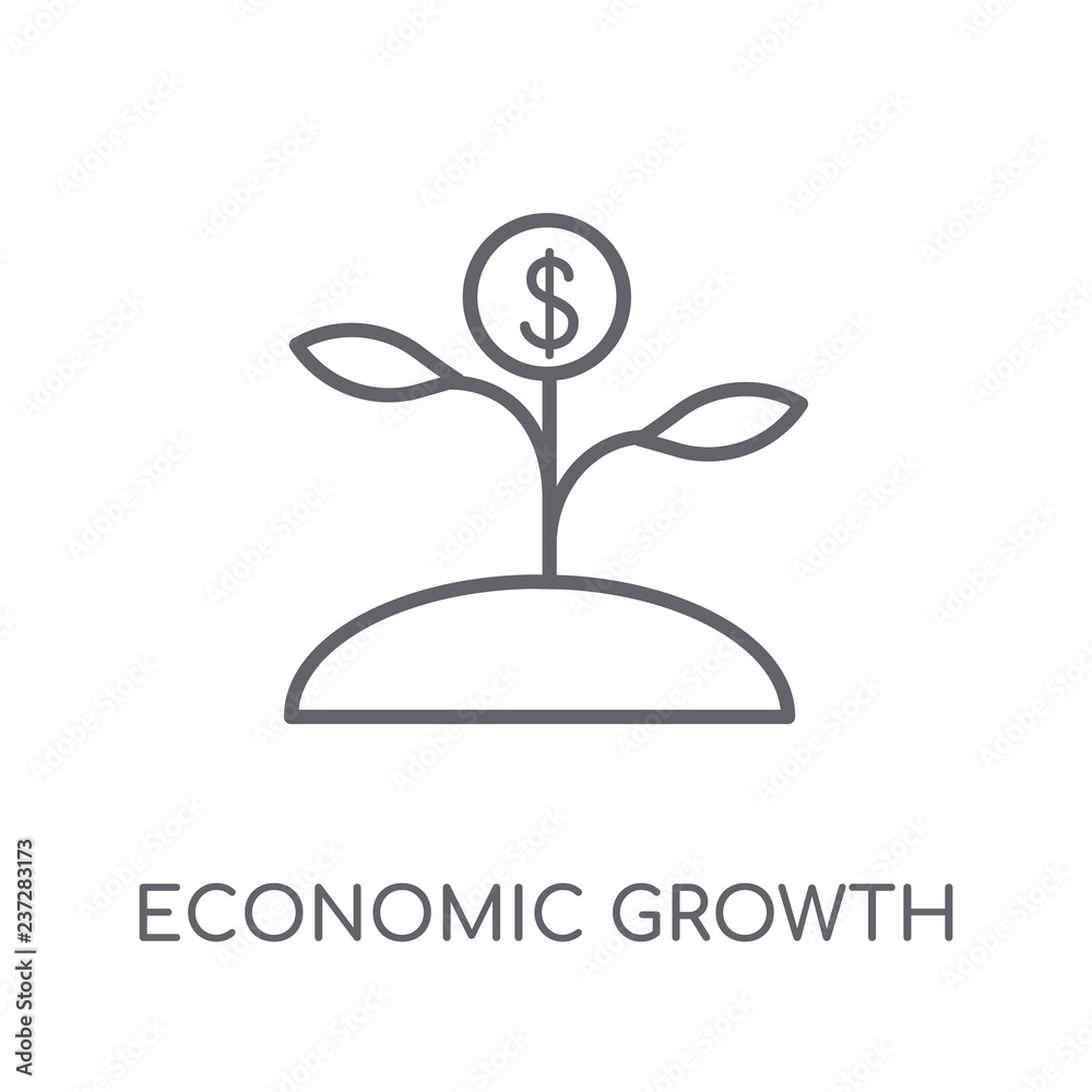 Economic growth linear icon. Modern outline Economic growth logo ...