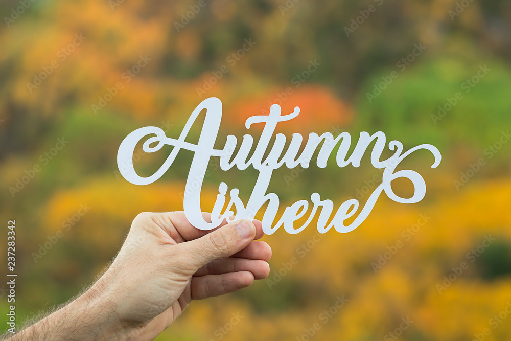 Autumn is here paper letters. Stock Photo | Adobe Stock
