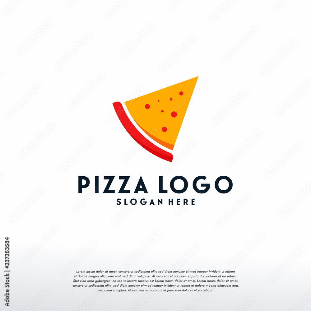 Simple Pizza logo designs template, Slice of pizza logo, logo symbol ...