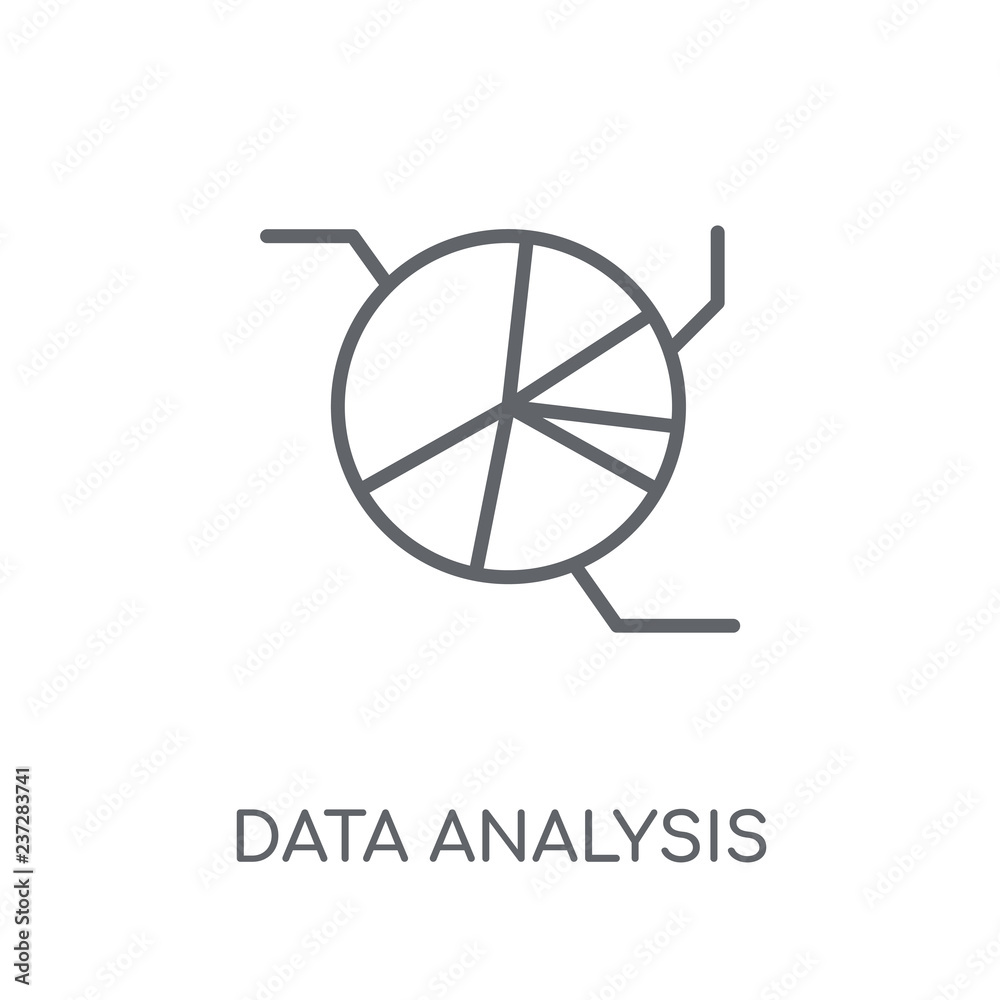 Data analysis pie chart linear icon. Modern outline Data analysis pie chart logo concept on ...