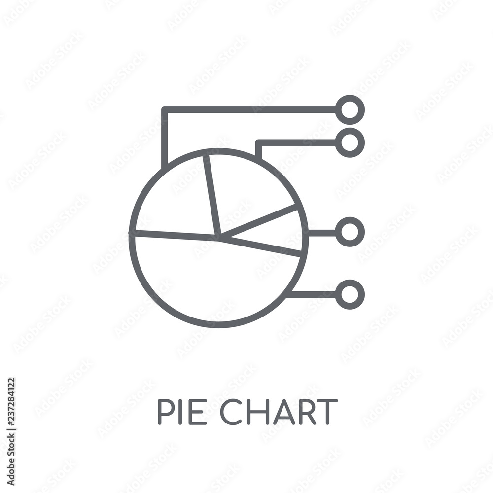 Pie chart linear icon. Modern outline Pie chart logo concept on white ...