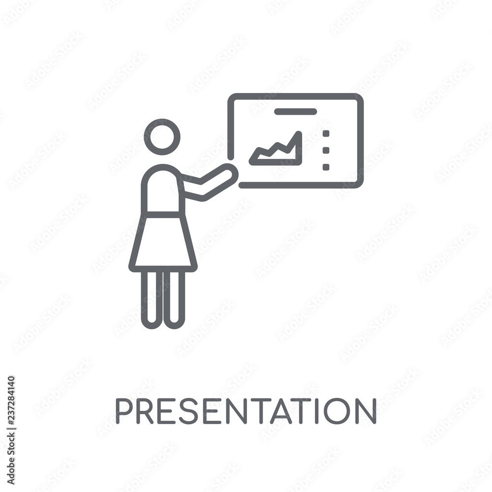 Presentation linear icon. Modern outline Presentation logo concept on ...
