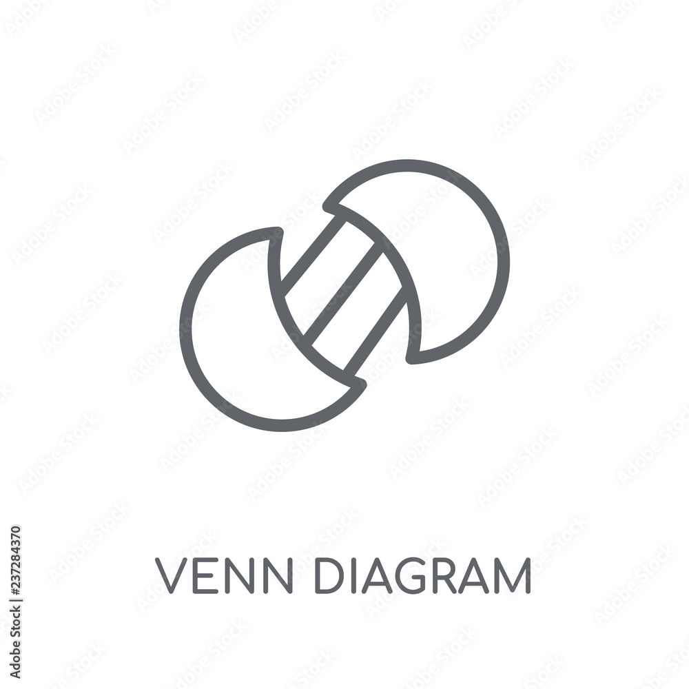 Venn diagram linear icon. Modern outline Venn diagram logo concept on ...