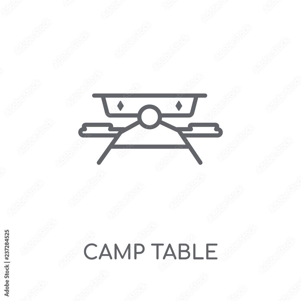 Camp table linear icon. Modern outline Camp table logo concept on white ...