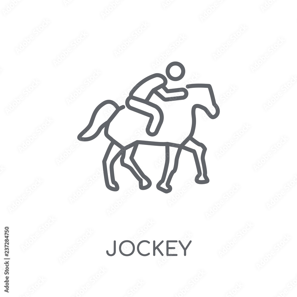 Jockey linear icon. Modern outline Jockey logo concept on white ...