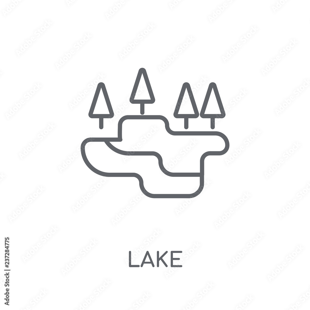 Lake linear icon. Modern outline Lake logo concept on white background ...