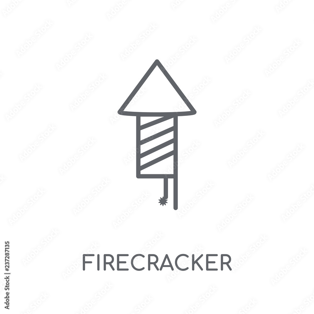 Firecracker linear icon. Modern outline Firecracker logo concept on ...