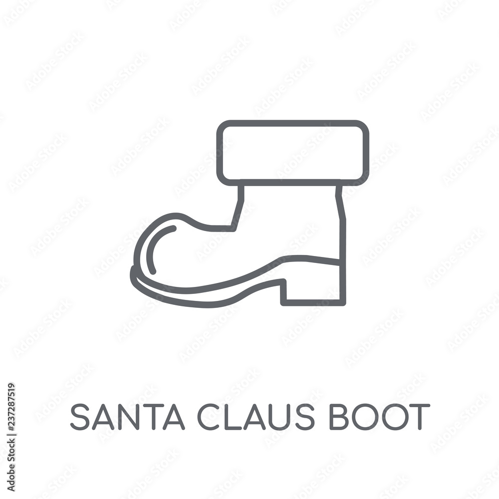 Santa claus boot linear icon. Modern outline Santa claus boot logo ...