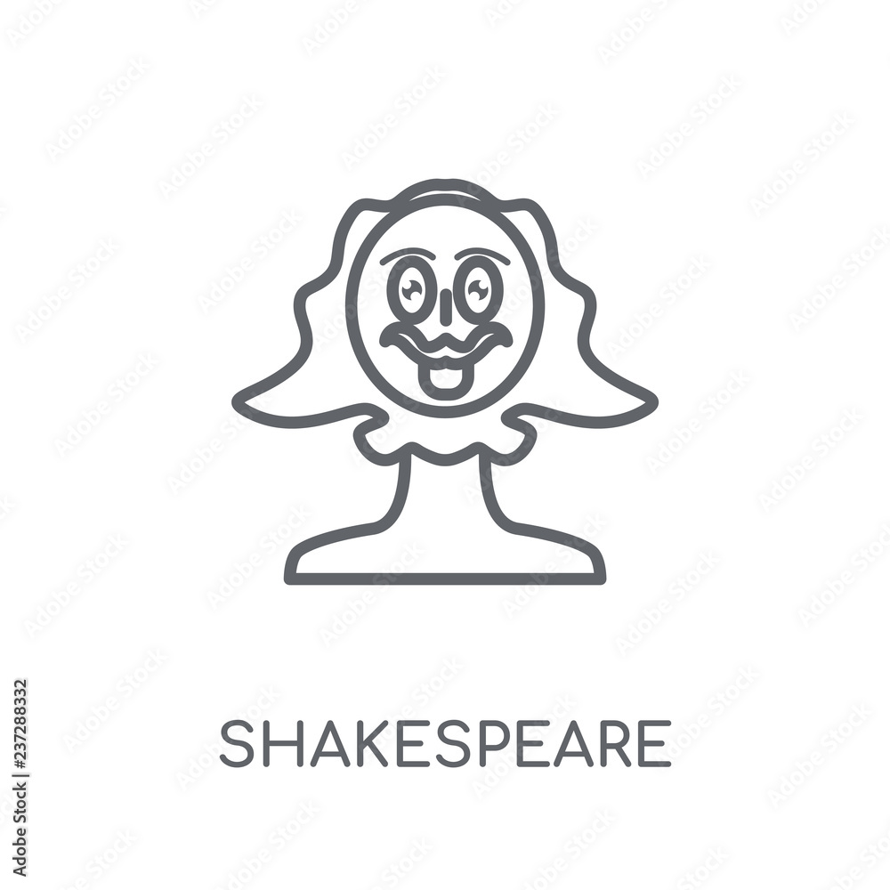 Shakespeare linear icon. Modern outline Shakespeare logo concept on ...