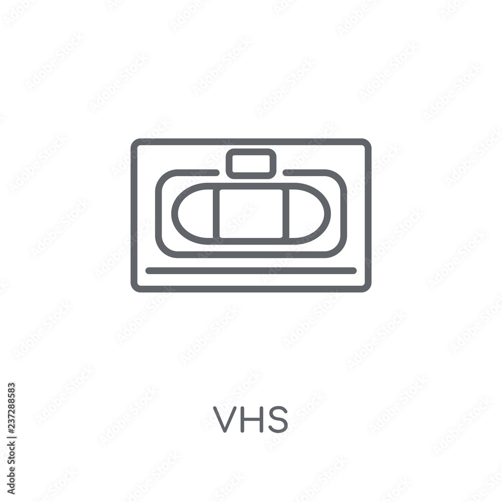 Vhs linear icon. Modern outline Vhs logo concept on white background ...