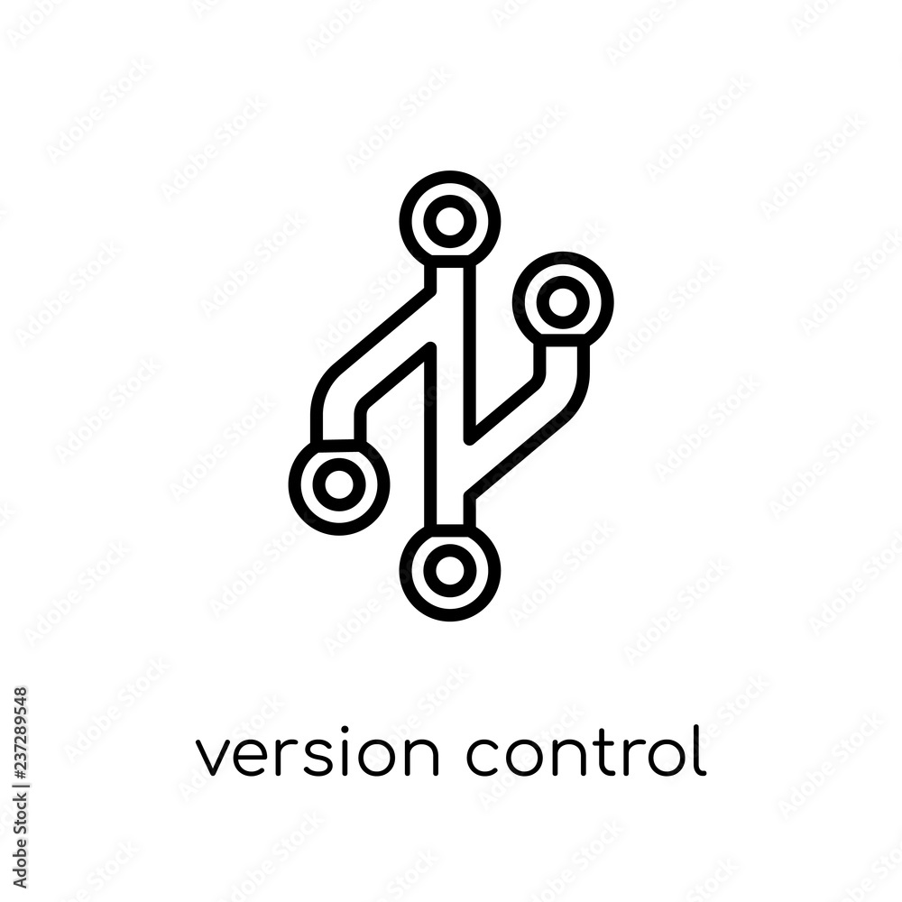 Vetor de Version control icon. Trendy modern flat linear vector Version ...