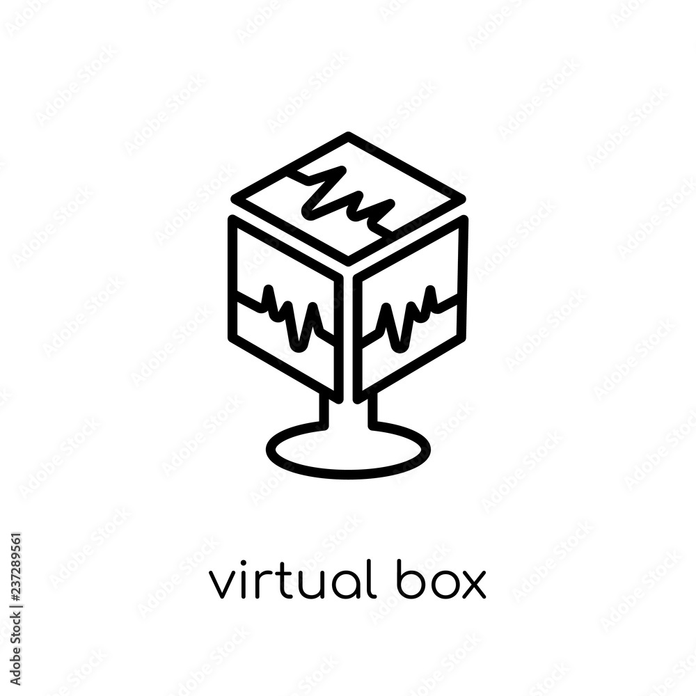 Virtual Box icon. Trendy modern flat linear vector Virtual Box icon on ...