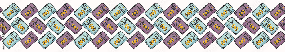 Mystical Seamless Vector Border of Set of Tarot Cards. Spiritual ...
