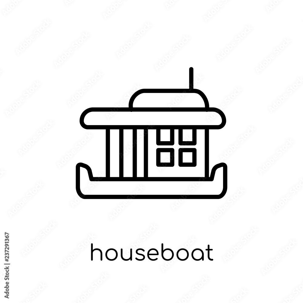 houseboat icon from Transportation collection. Stock Vector | Adobe Stock