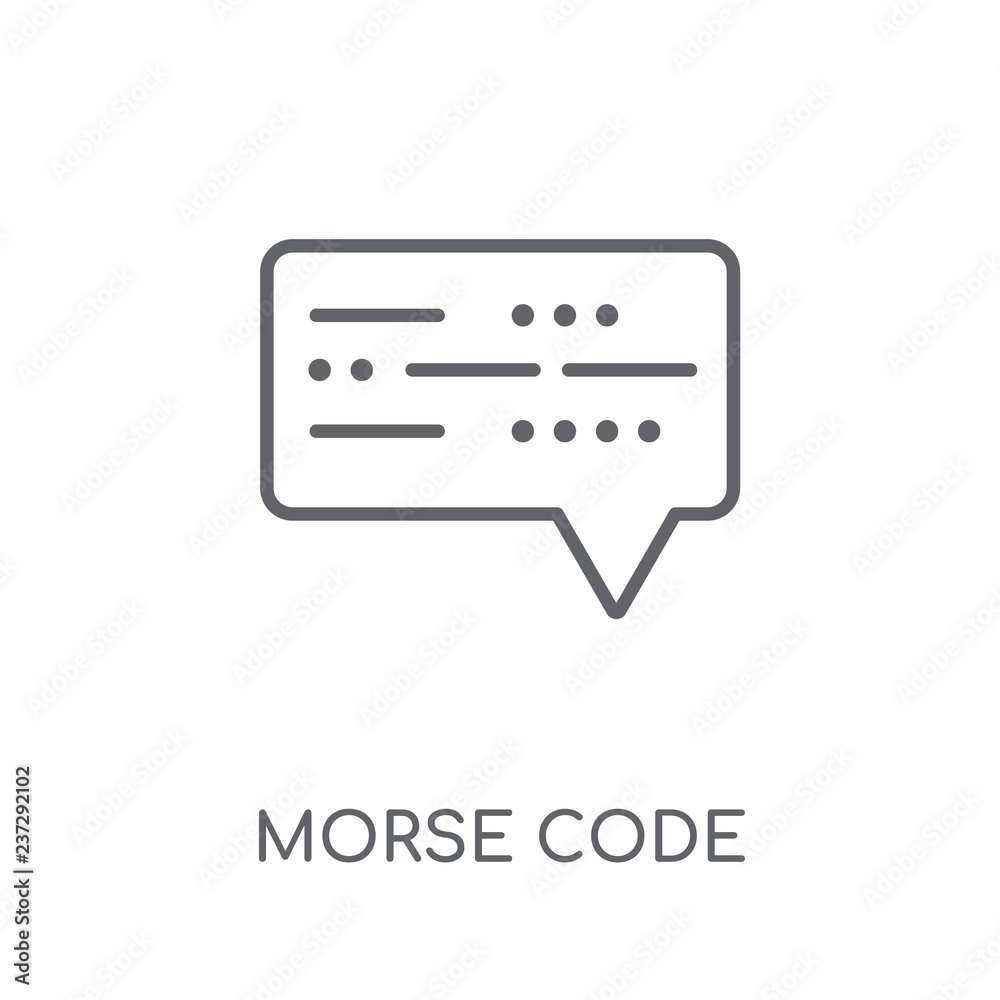 Morse code linear icon. Modern outline Morse code logo concept on white ...