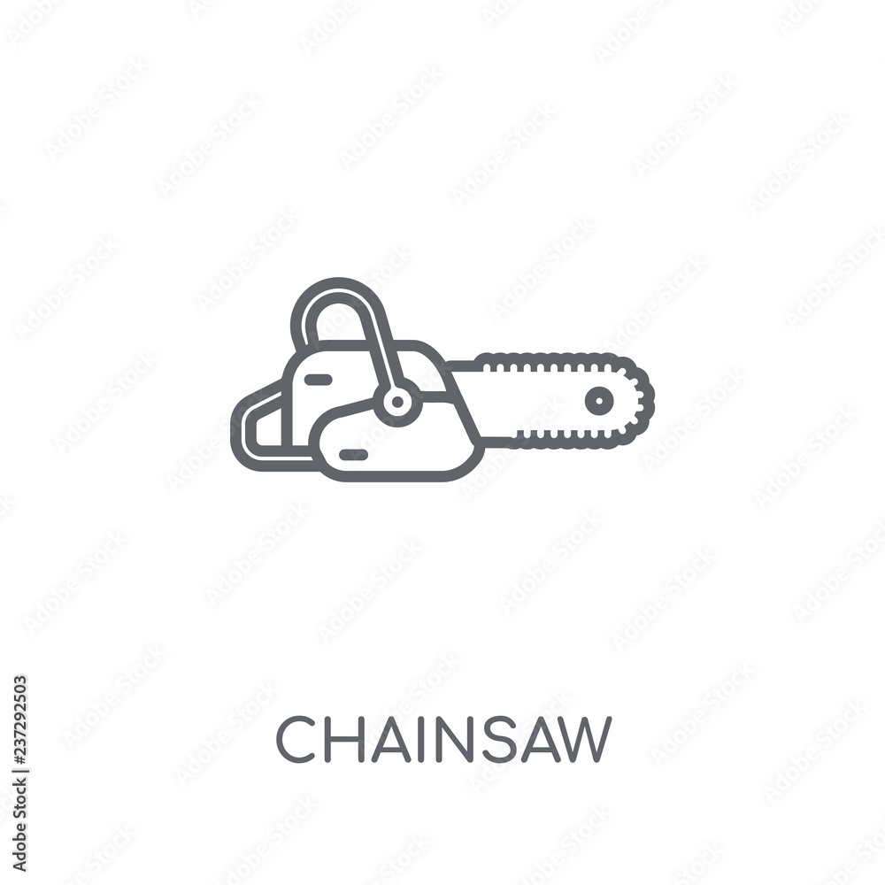 Chainsaw linear icon. Modern outline Chainsaw logo concept on white ...