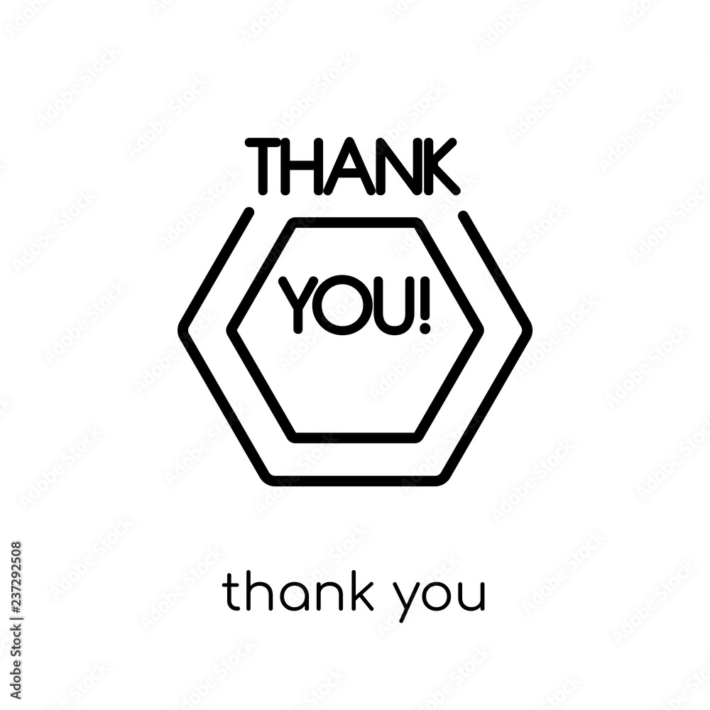 Thank you icon. Trendy modern flat linear vector Thank you icon on ...
