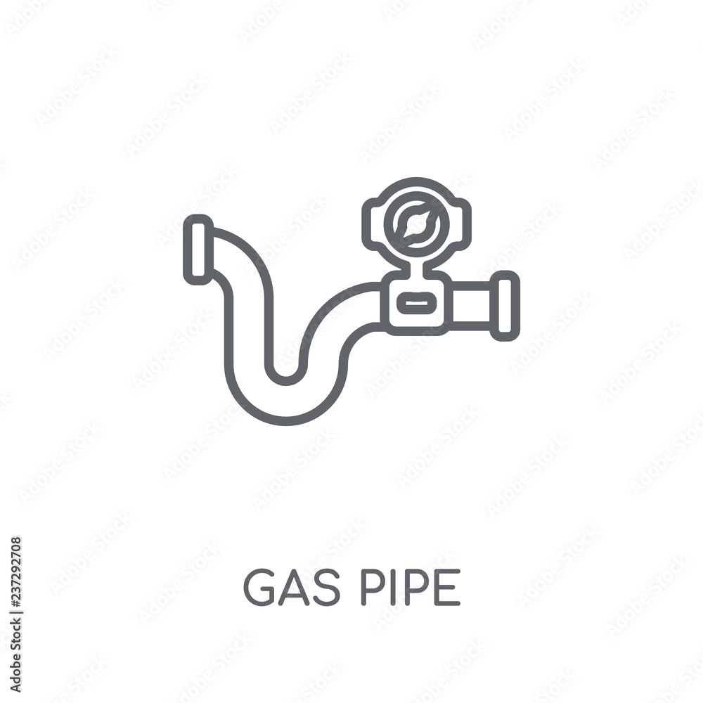 Gas pipe linear icon. Modern outline Gas pipe logo concept on white ...