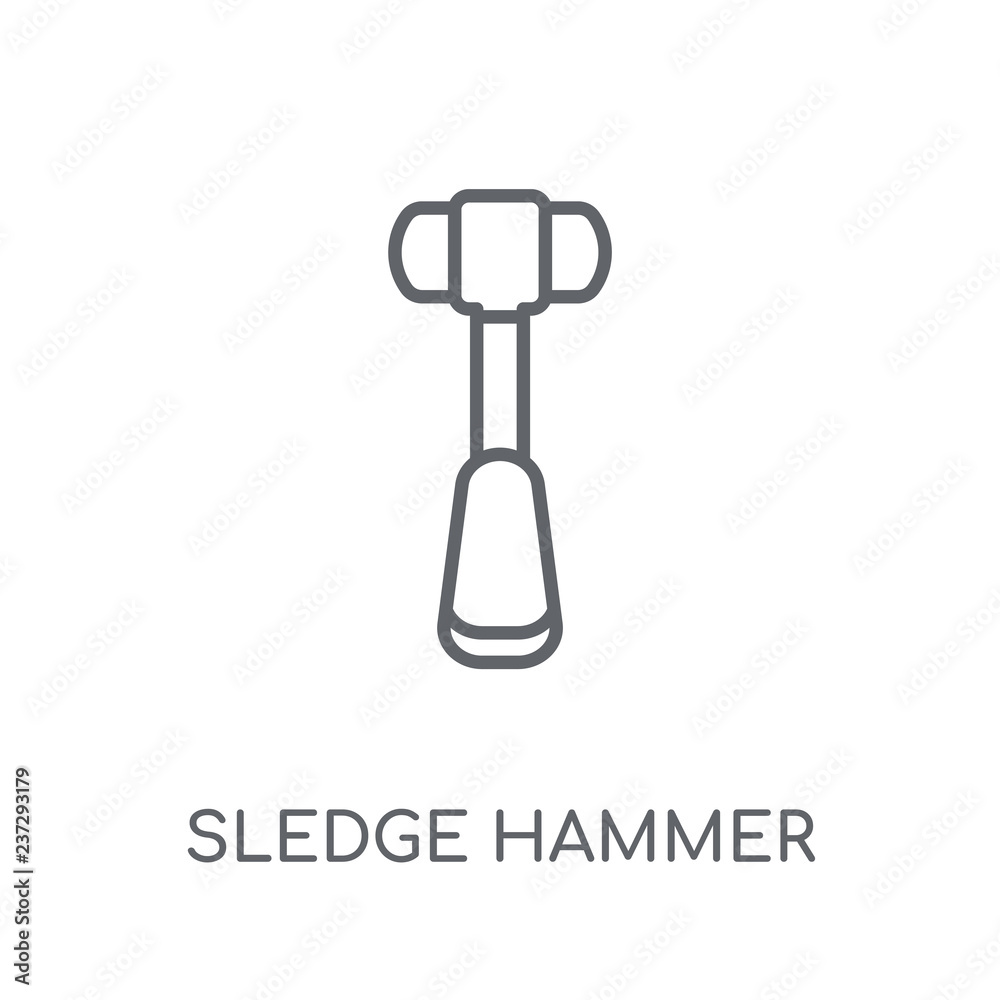Sledge hammer linear icon. Modern outline Sledge hammer logo concept on ...