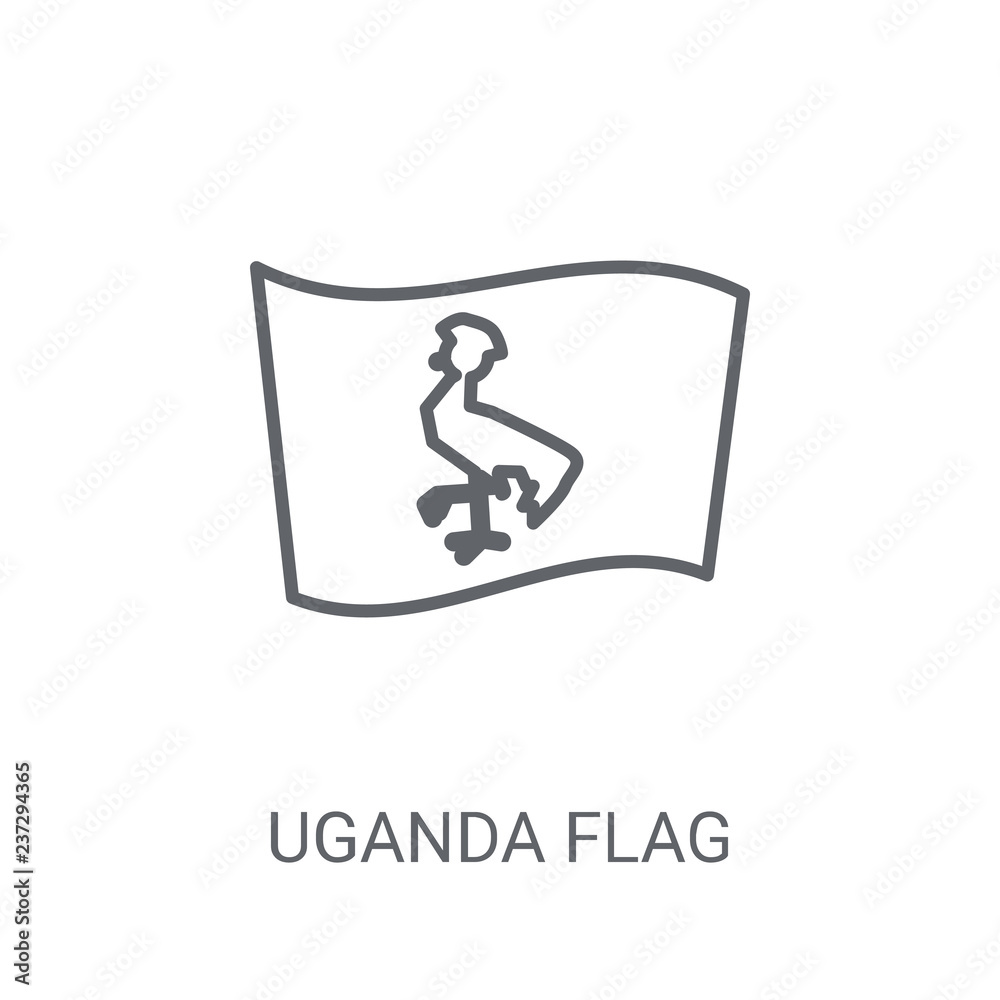 Uganda flag icon. Trendy Uganda flag logo concept on white background ...