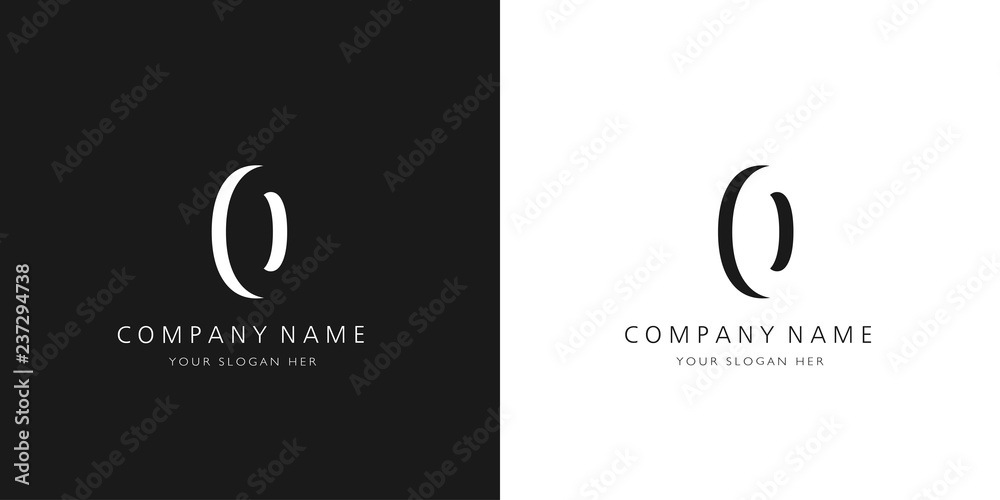 Vetor de 0 logo numbers modern black and white design do Stock | Adobe ...