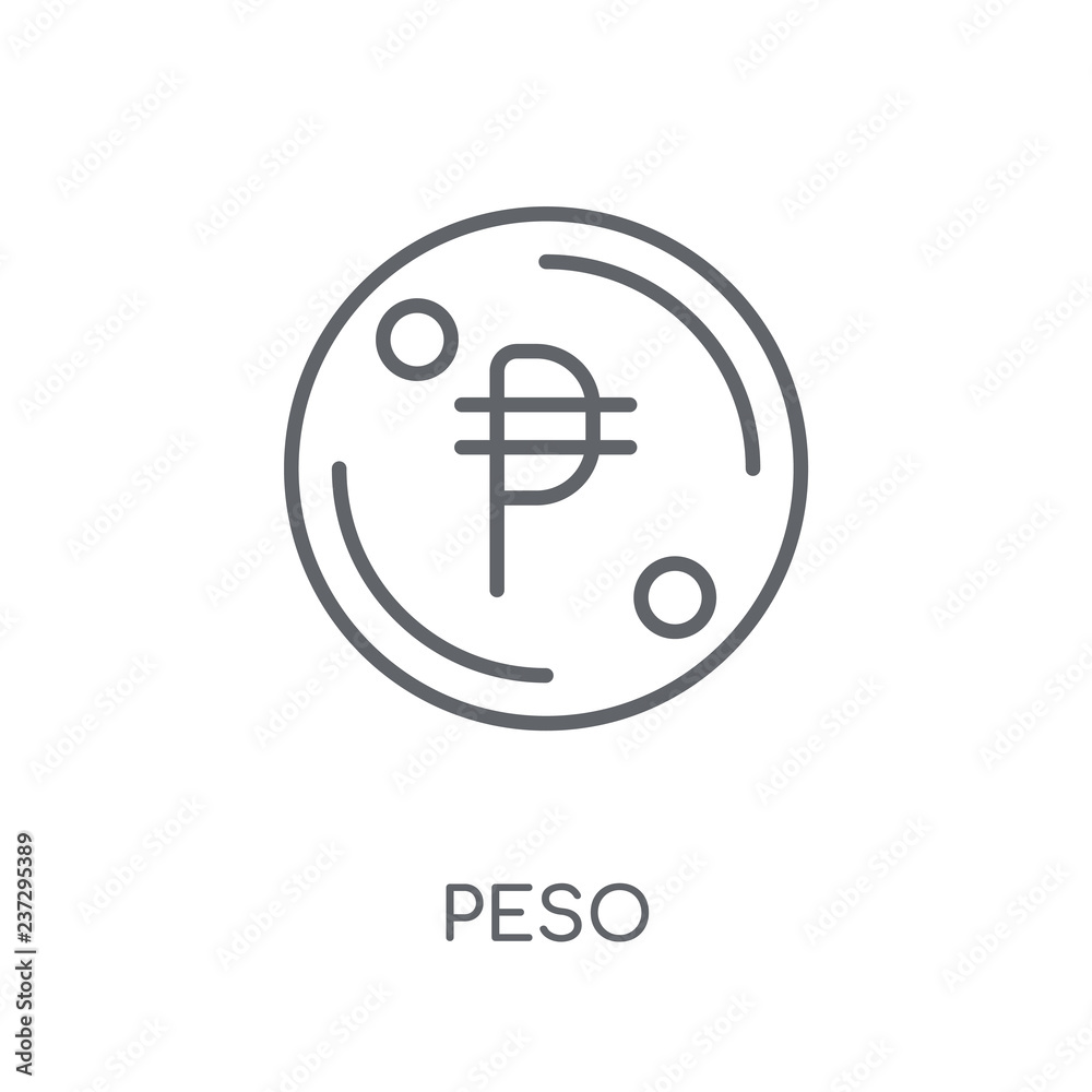 Peso linear icon. Modern outline Peso logo concept on white background ...