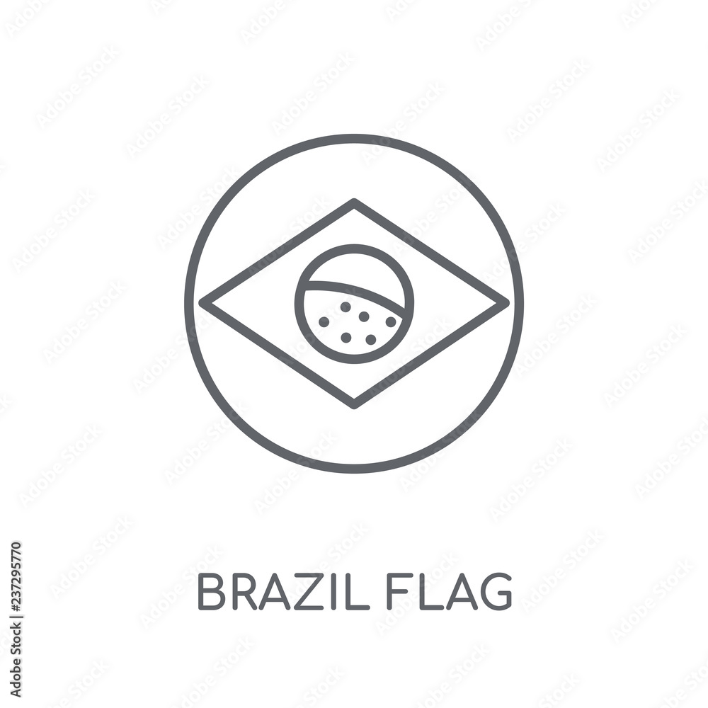 Brazil flag linear icon. Modern outline Brazil flag logo concept on ...
