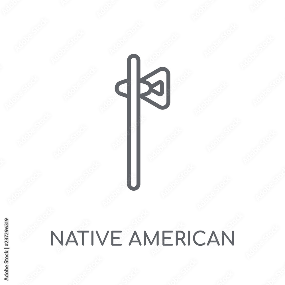 Vecteur Stock Native American Tomahawk linear icon. Modern outline ...