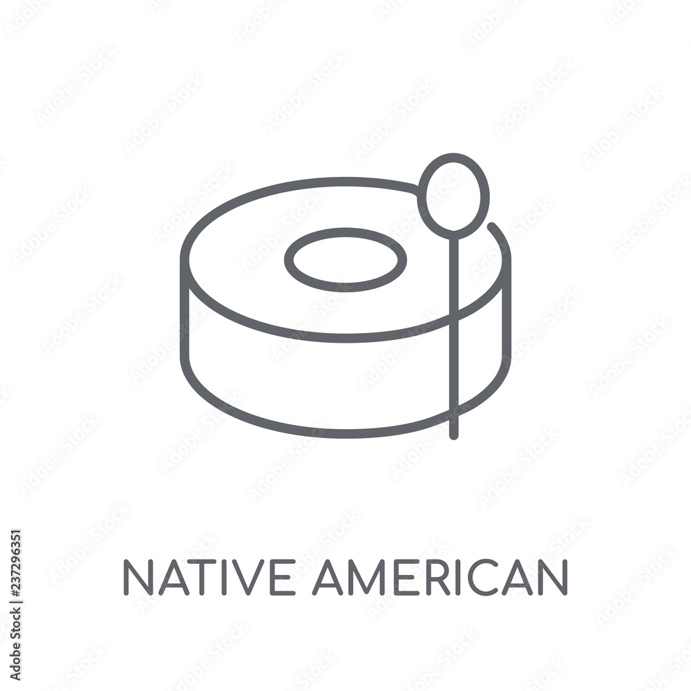 Native American Drum linear icon. Modern outline Native American Drum ...