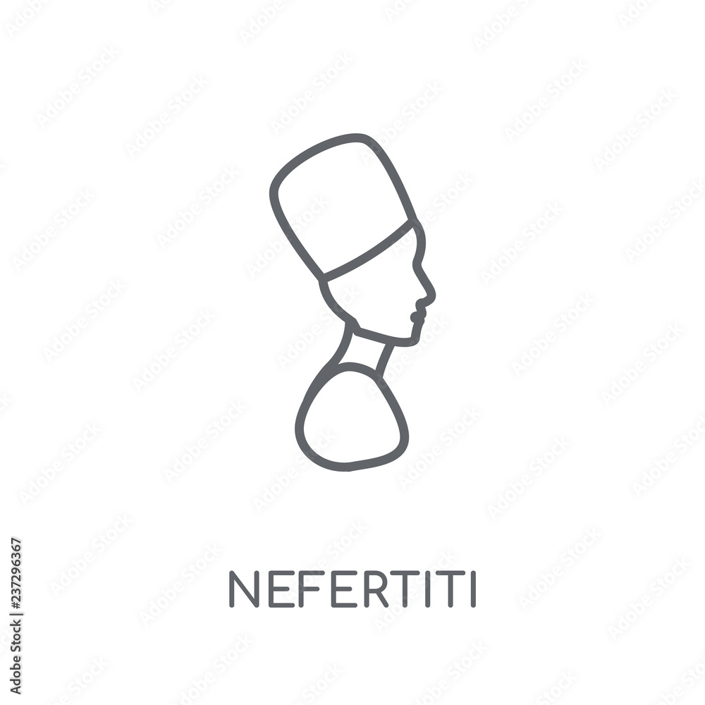 Nefertiti linear icon. Modern outline Nefertiti logo concept on white ...