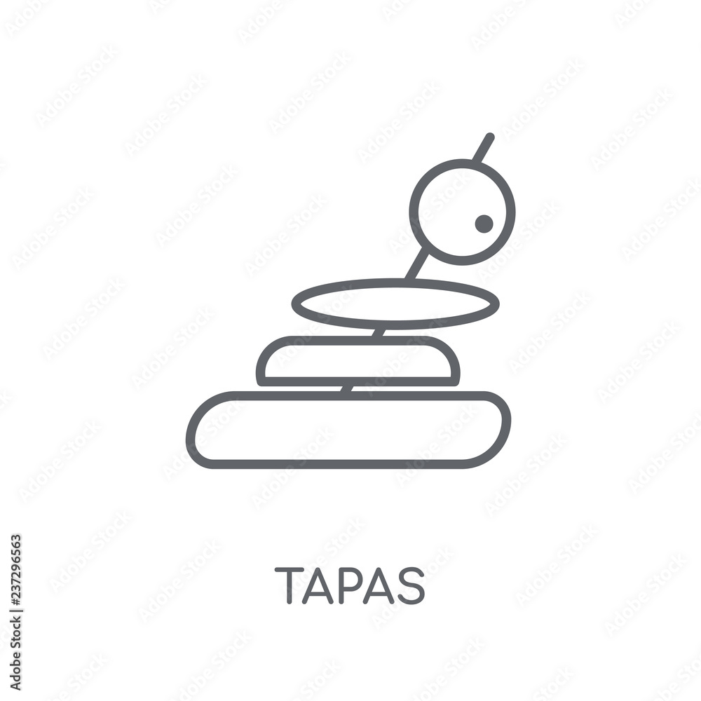 Tapas linear icon. Modern outline Tapas logo concept on white ...