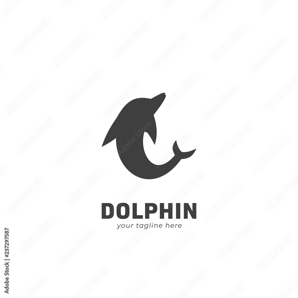 Dolphin logo simple silhouette icon symbol Stock Vector | Adobe Stock