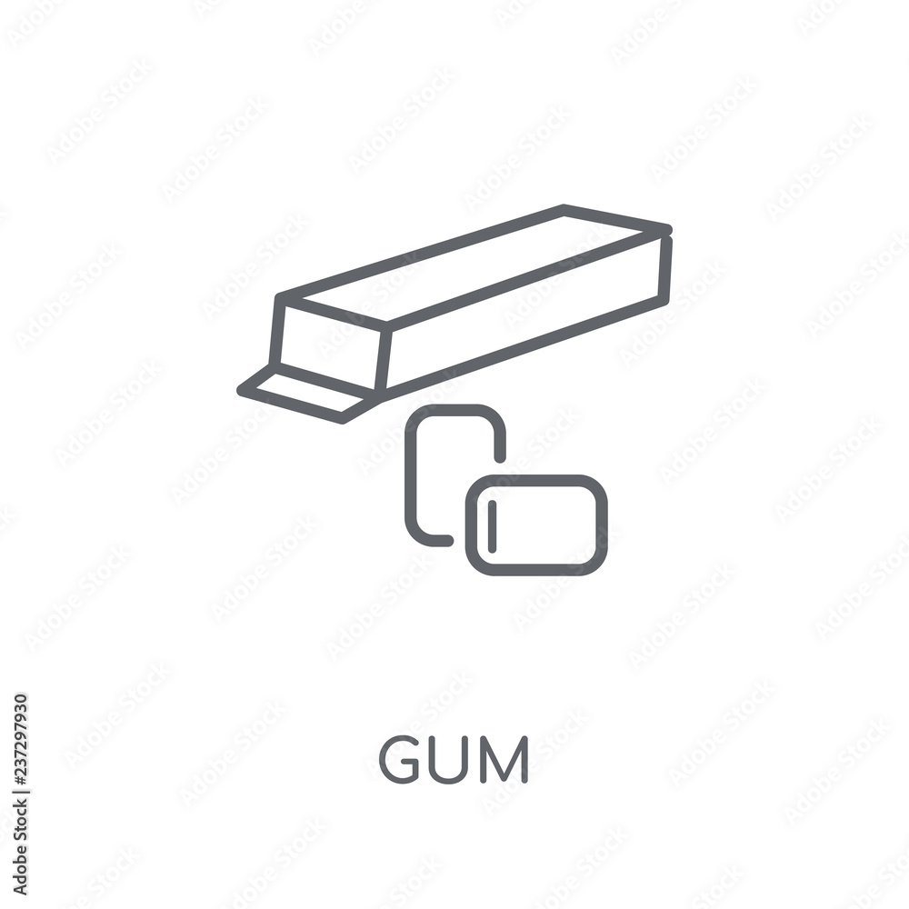 Gum linear icon. Modern outline Gum logo concept on white background ...
