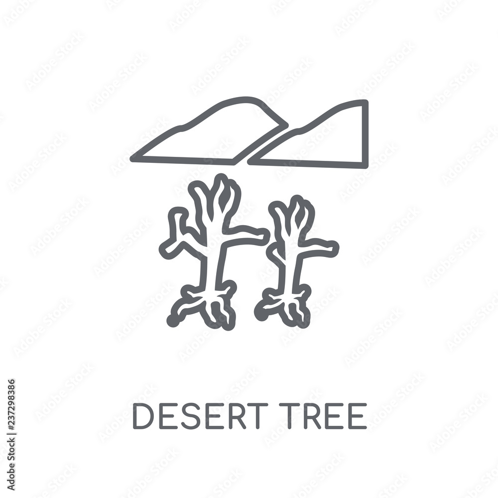 Desert Tree linear icon. Modern outline Desert Tree logo concept on ...