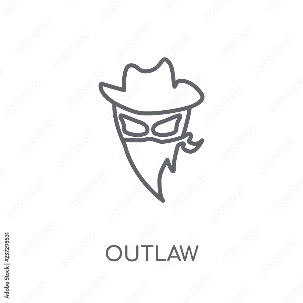 Outlaw linear icon. Modern outline Outlaw logo concept on white ...