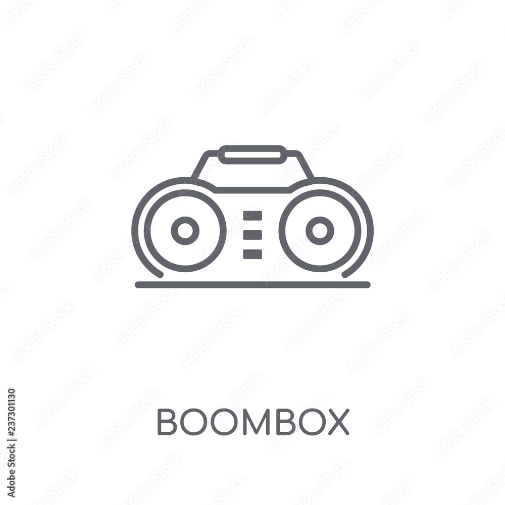 Boombox linear icon. Modern outline Boombox logo concept on white ...