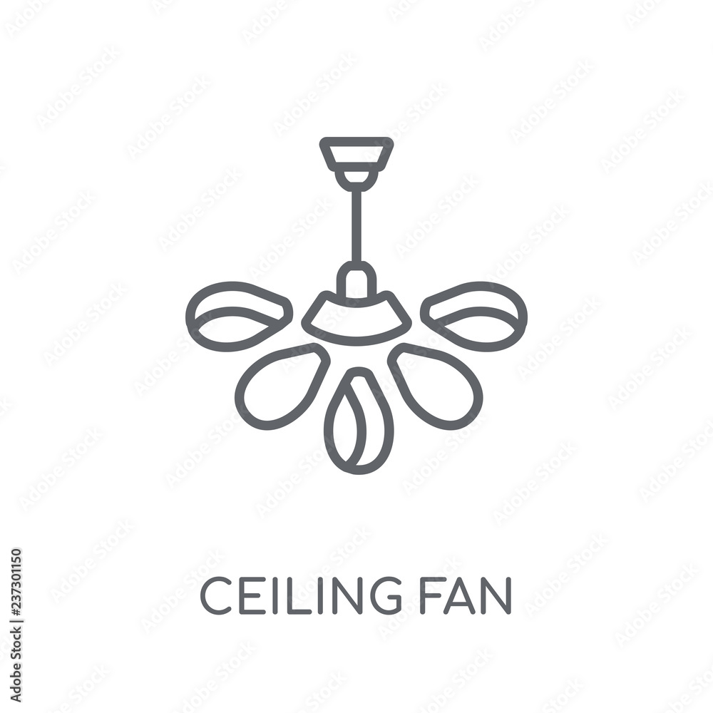 ceiling fan linear icon. Modern outline ceiling fan logo concept on ...