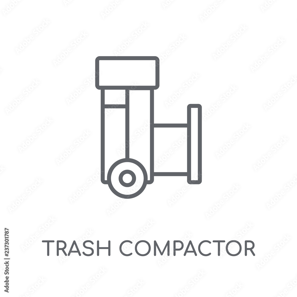 trash compactor linear icon. Modern outline trash compactor logo ...