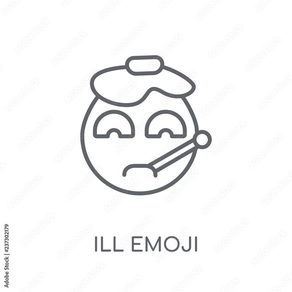 Ill emoji linear icon. Modern outline Ill emoji logo concept on white ...