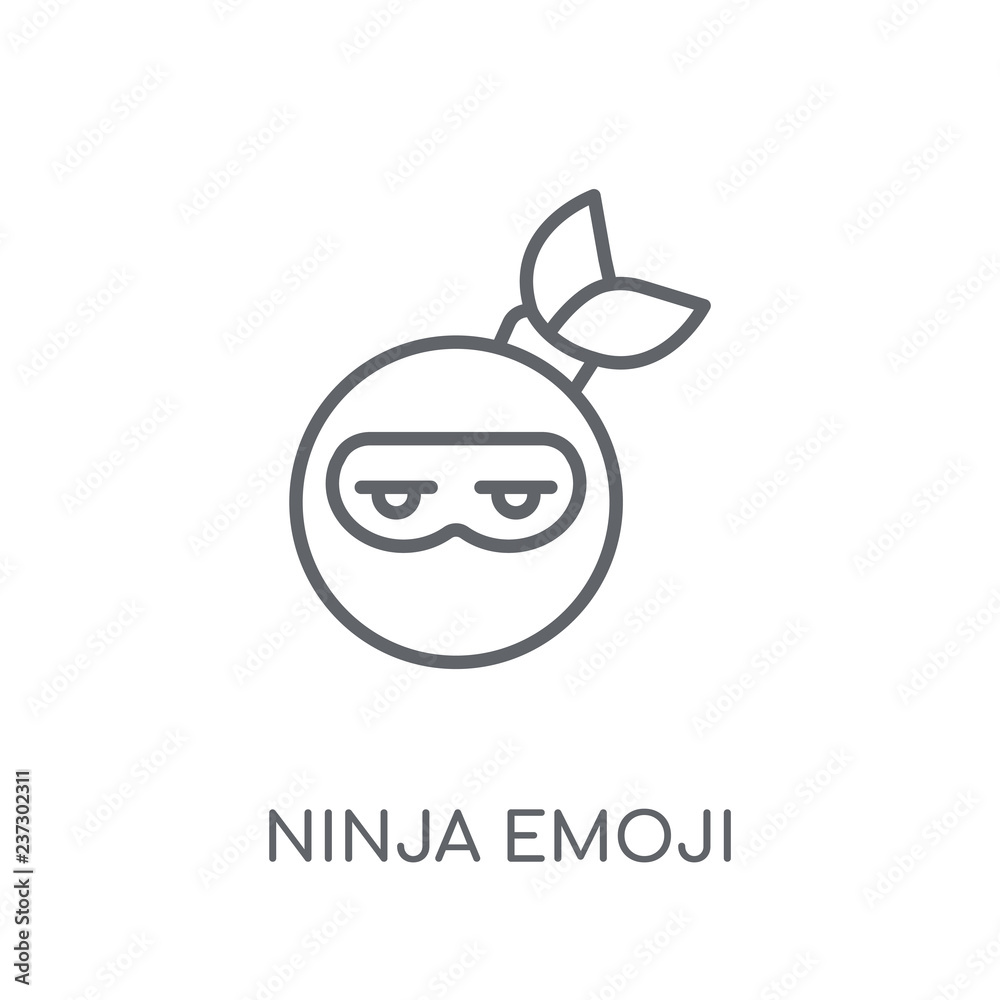 Ninja emoji linear icon. Modern outline Ninja emoji logo concept on ...