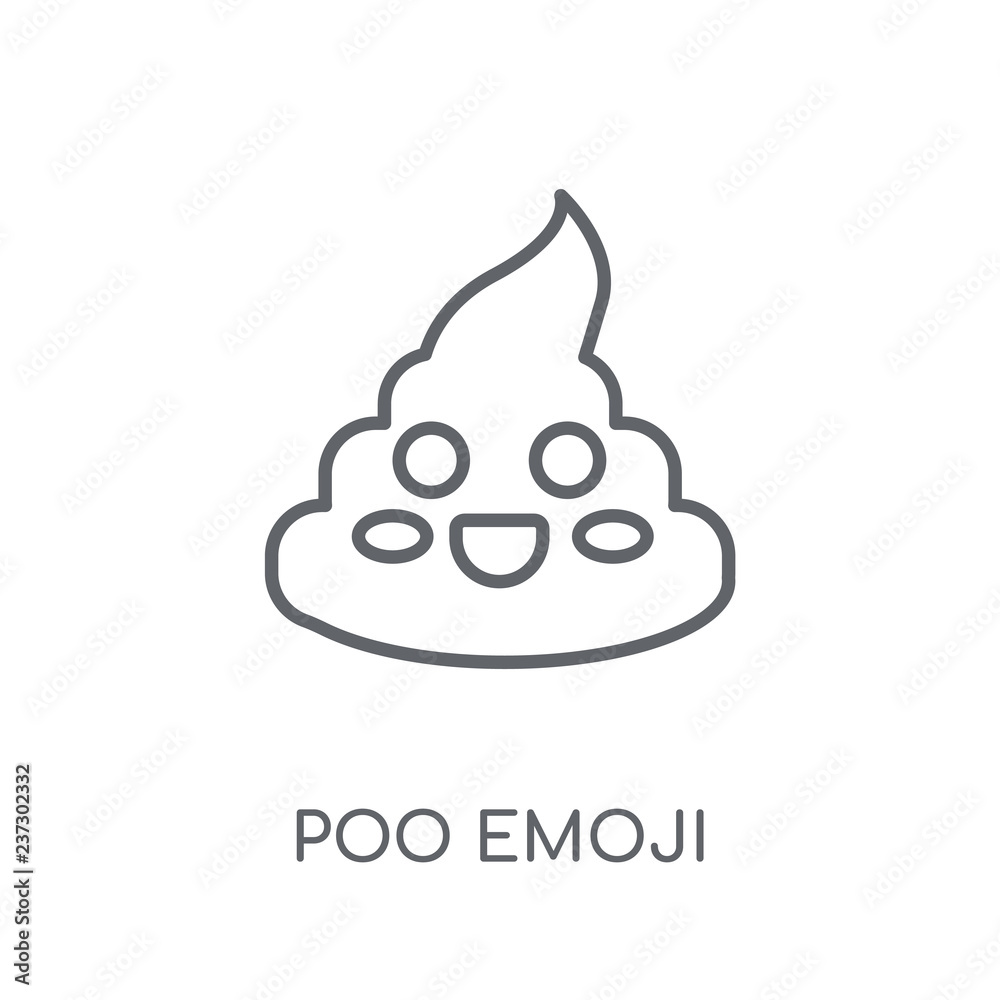 Poo emoji linear icon. Modern outline Poo emoji logo concept on white ...