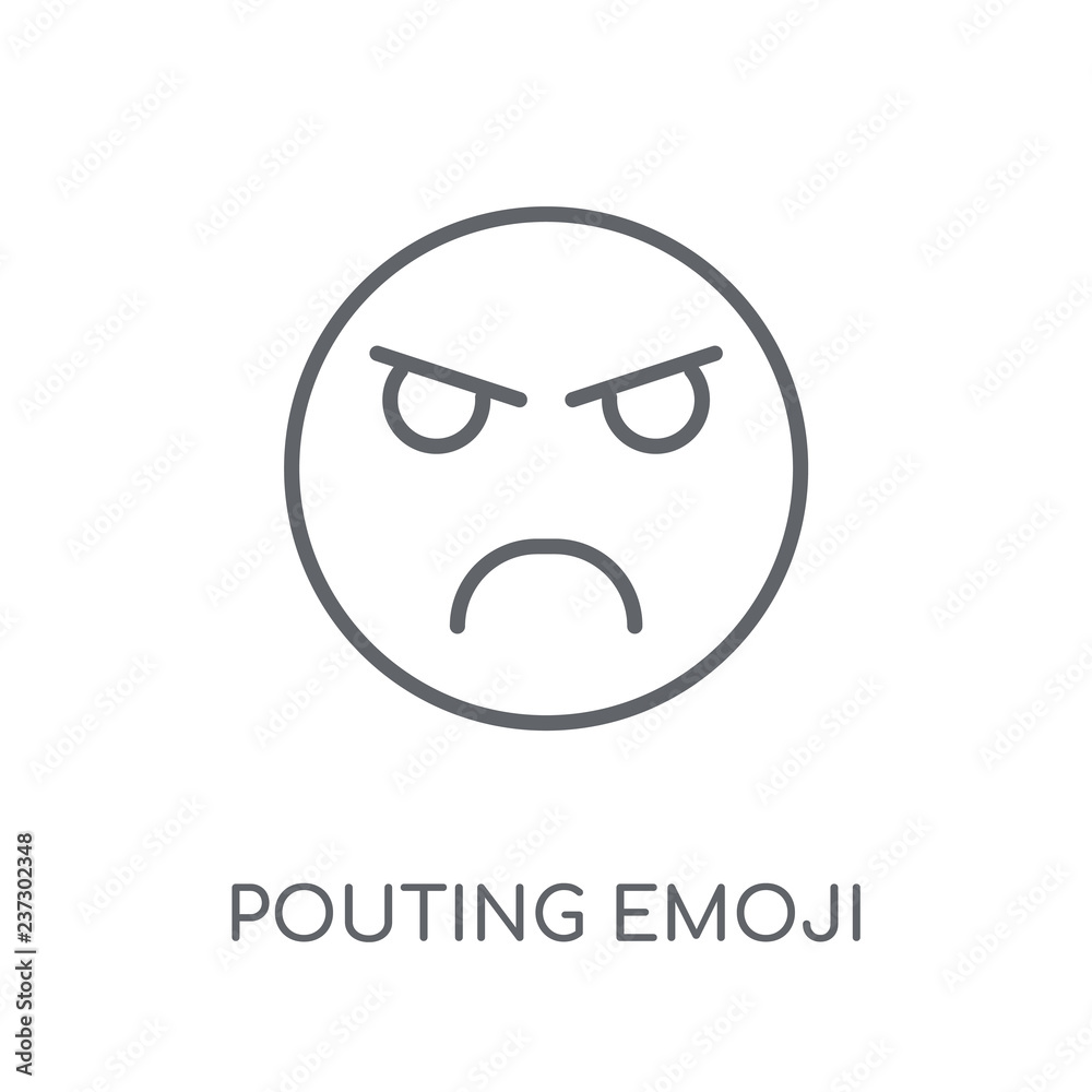 Pouting emoji linear icon. Modern outline Pouting emoji logo concept on ...