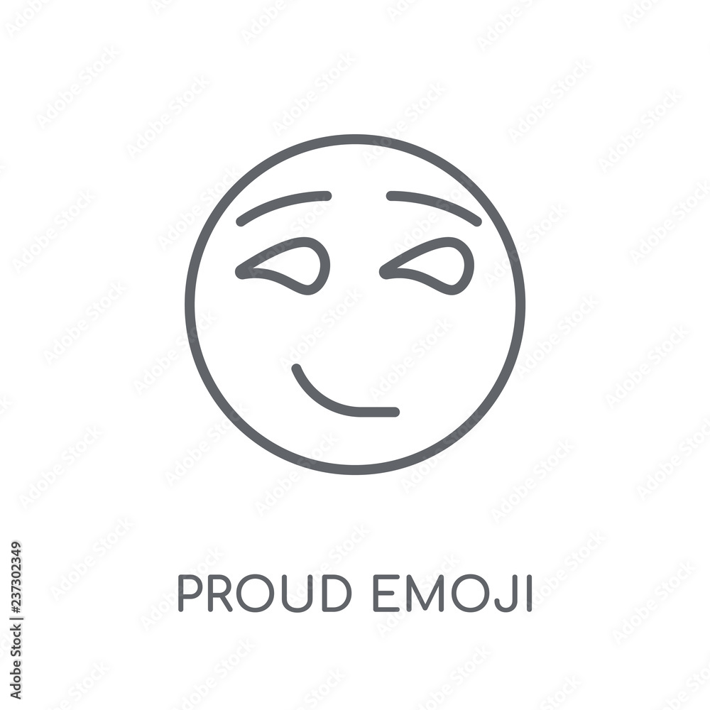Proud emoji linear icon. Modern outline Proud emoji logo concept on ...