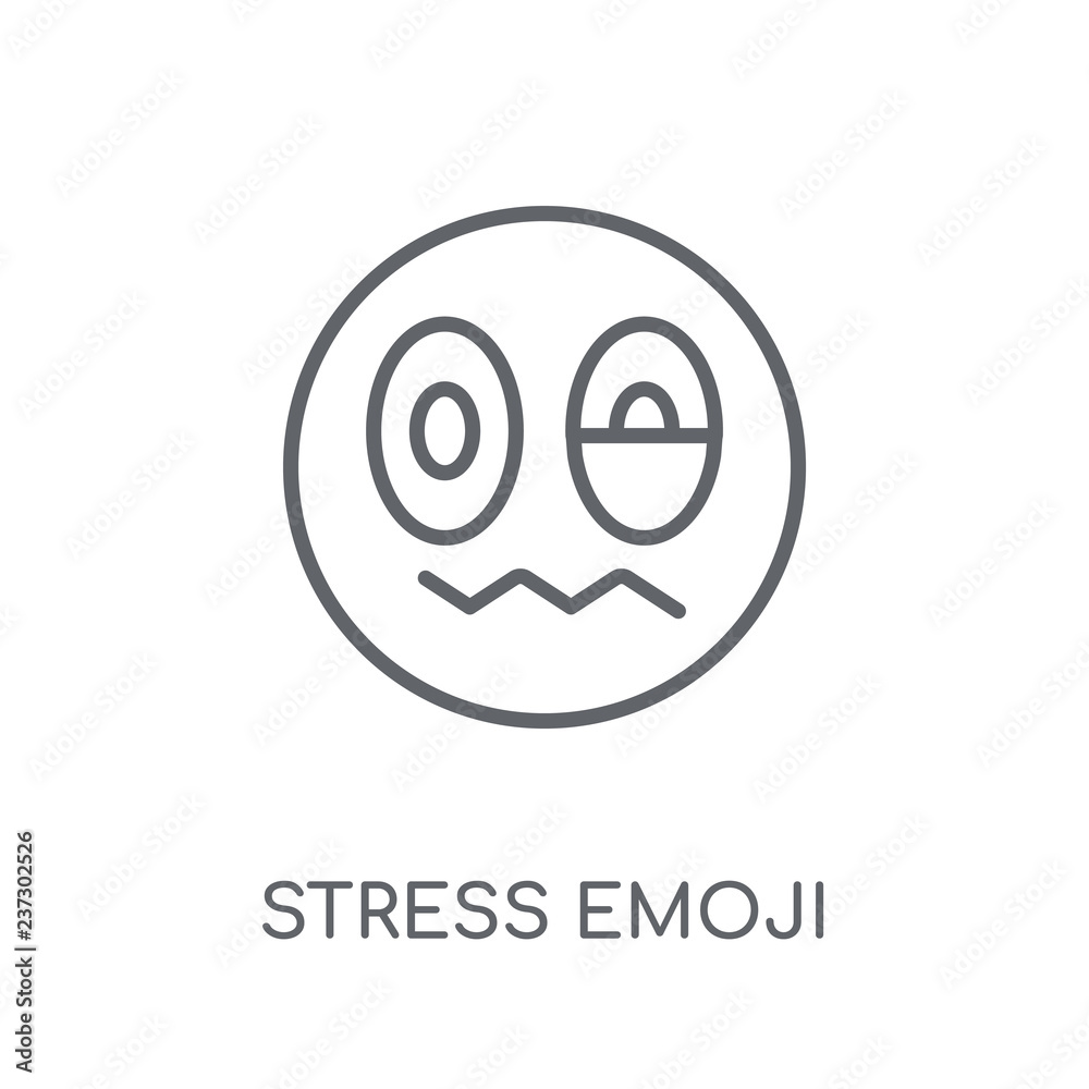 Stress emoji linear icon. Modern outline Stress emoji logo concept on ...