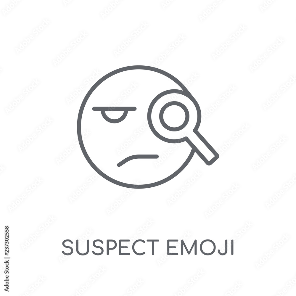 Suspect emoji linear icon. Modern outline Suspect emoji logo concept on ...