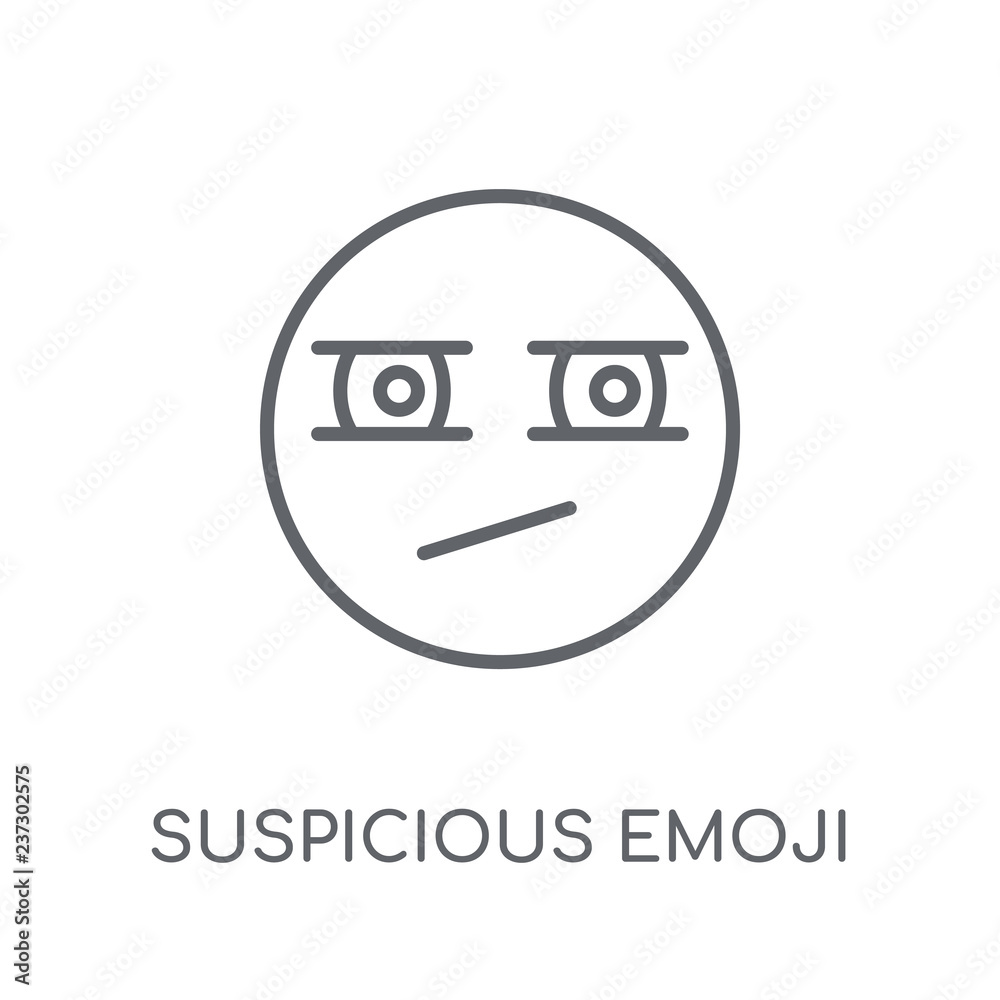 Suspicious emoji linear icon. Modern outline Suspicious emoji logo ...