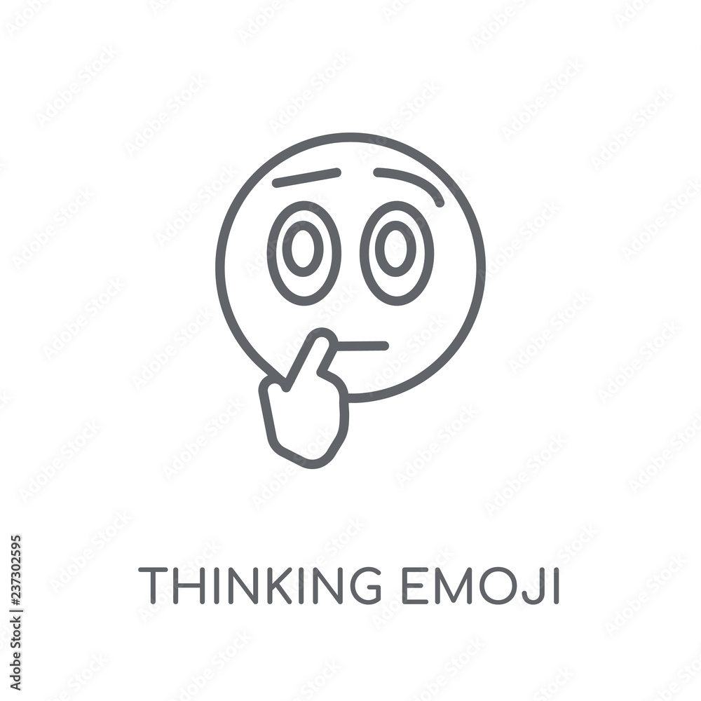 Thinking emoji linear icon. Modern outline Thinking emoji logo concept ...