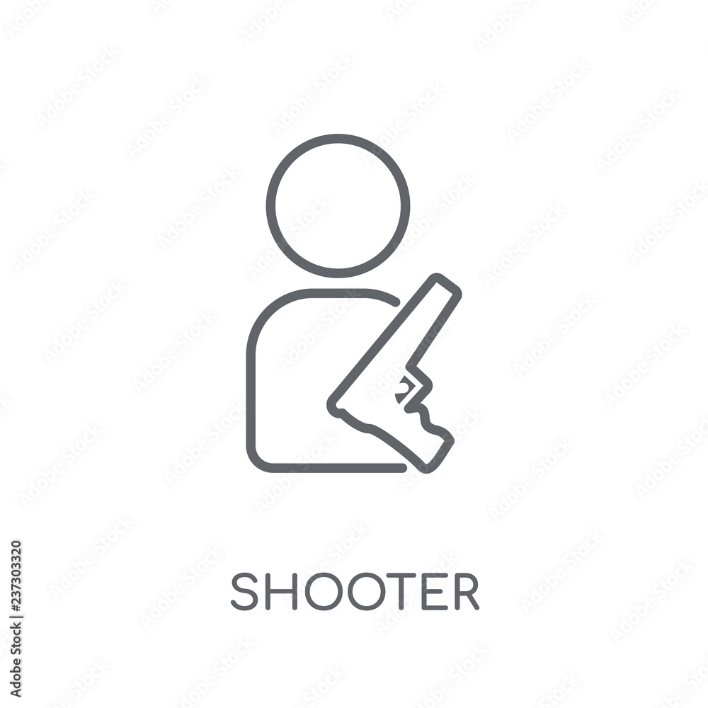 Shooter linear icon. Modern outline Shooter logo concept on white ...